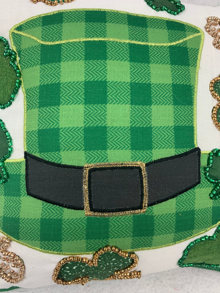Saint Patrick’s Day Leprechaun Hat With Shamrocks Pillow – CrazeAbout