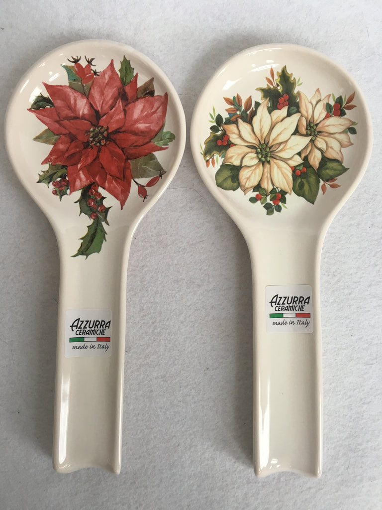 Christmas Red or White Poinsettia Spoon Rest – CrazeAbout