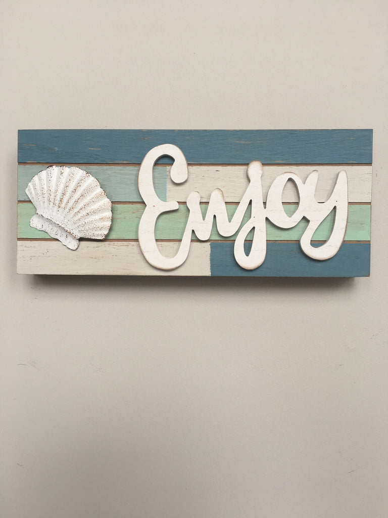 Beach Shell and Enjoy Sign or Block Sitter – CrazeAbout