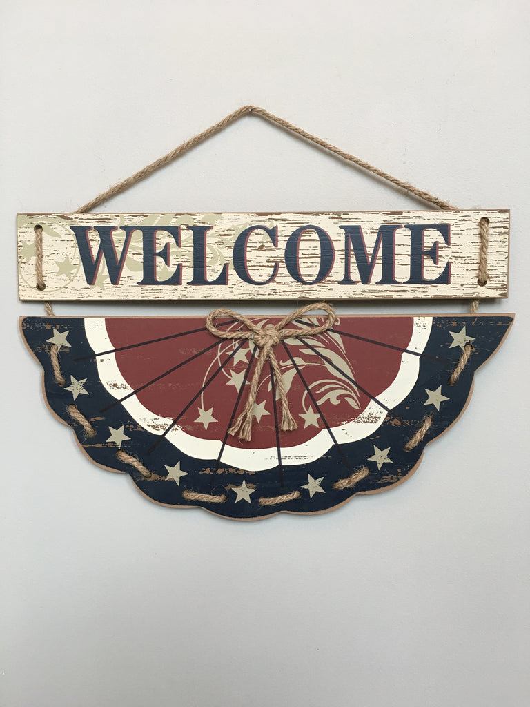 Patriotic Welcome Bunting Flag Sign – CrazeAbout