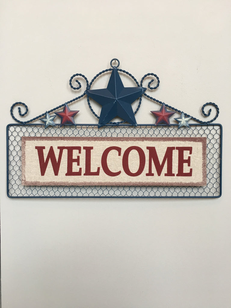 Patriotic Metal and Wire Mesh Welcome Sign – CrazeAbout