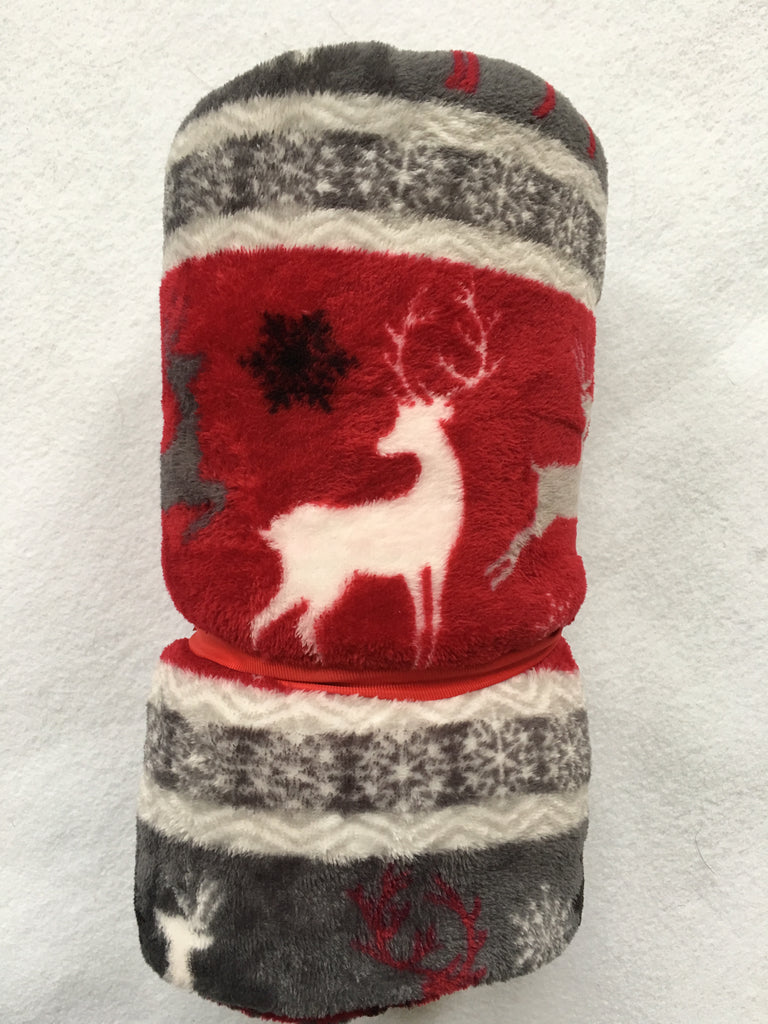Christmas Reindeer and Snowflake Velvet Plush Blanket Throw – CrazeAbout
