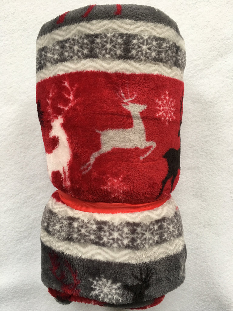 Christmas Reindeer and Snowflake Velvet Plush Blanket Throw – CrazeAbout