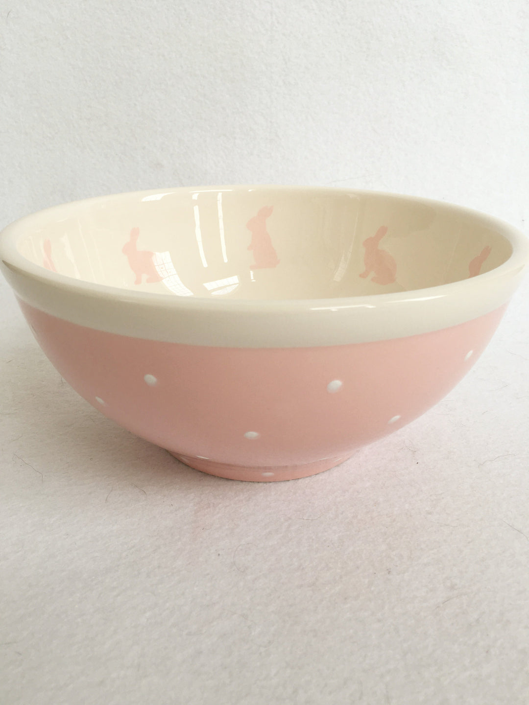 Easter Pink Bunny With Polka Dots Medium Ceramic Bowl – CrazeAbout